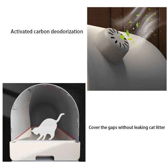 Tucker Murphy Pet™ Cat Litter Box, Odor Proof, Extra Large, Fully ...